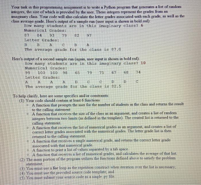 Solved Your task in this programming assignment is to write | Chegg.com