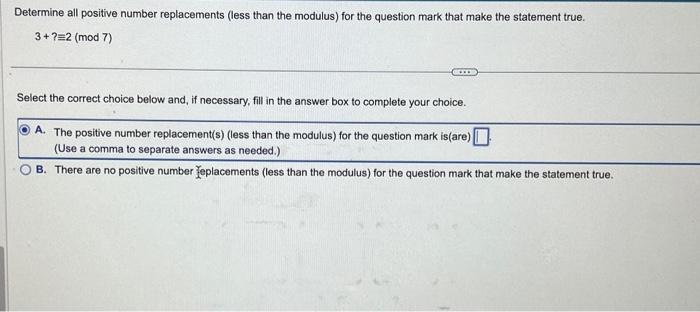 Solved Determine all positive number replacements (less than | Chegg.com