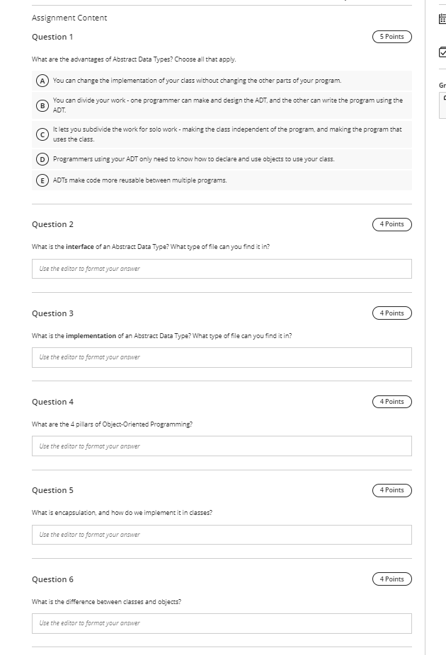 Solved c++ ﻿Question 1What are the advantages of Abstract | Chegg.com