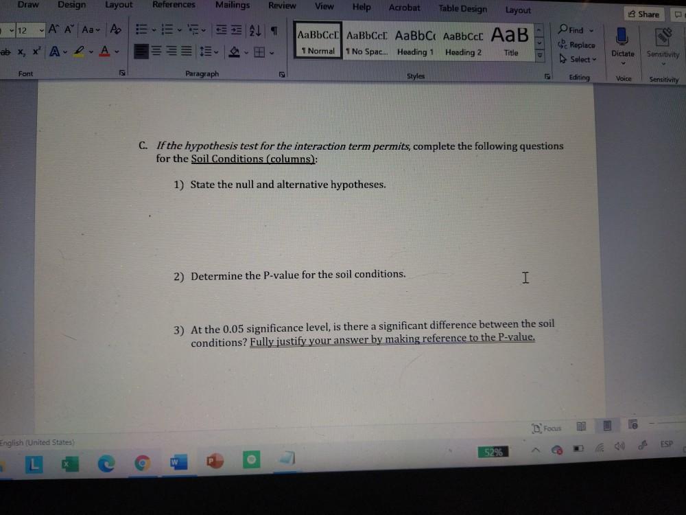Solved Draw Design Layout References Mailings Review View | Chegg.com