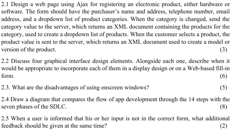 2.1 ﻿Design a web page using Ajax for registering an | Chegg.com