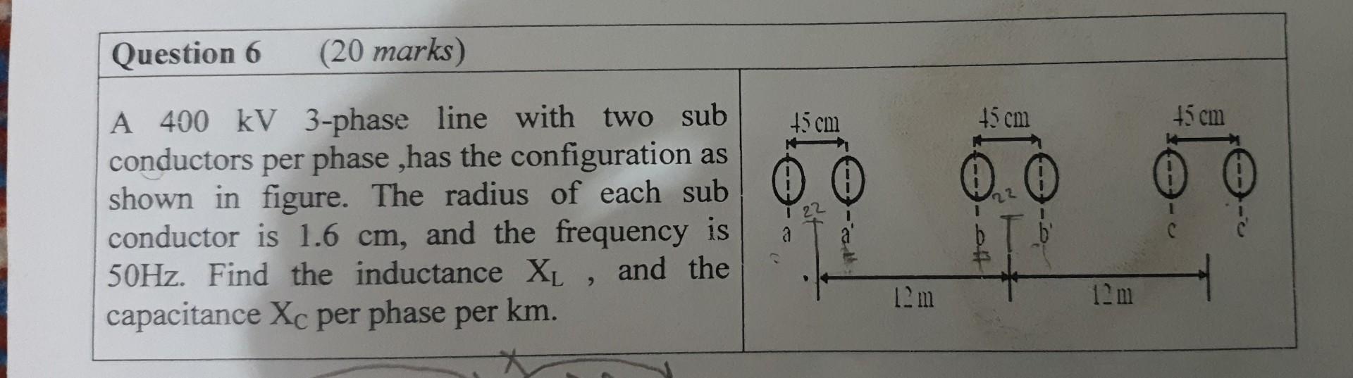 [Solved]: A ( 400 mathrm{kV} ) 3-phase line wit