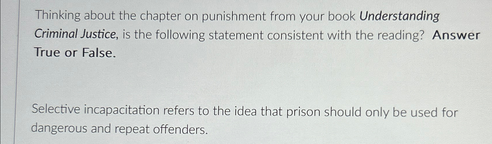 Solved Thinking about the chapter on punishment from your | Chegg.com