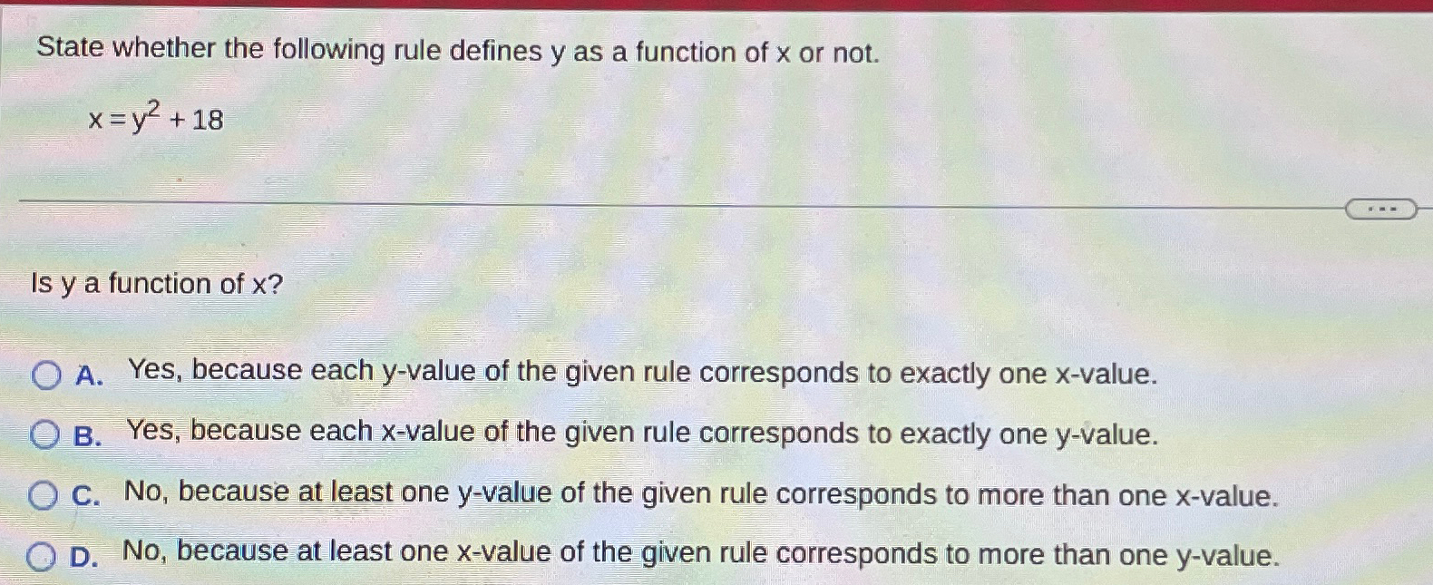 Solved State whether the following rule defines y ﻿as a | Chegg.com