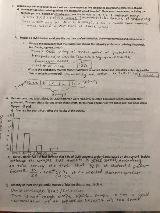 Math 110 College Mathematics Final ProjectPart 2. | Chegg.com