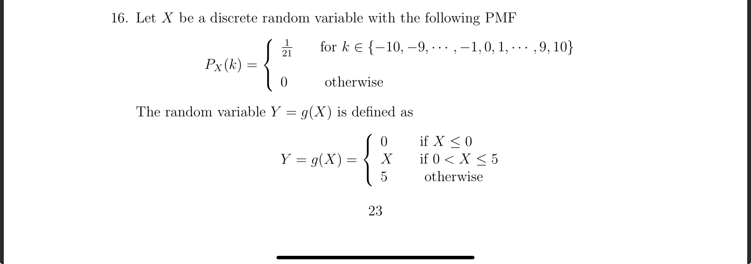 Solved Let x ﻿be a discrete random variable with the | Chegg.com