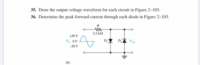 Solved 35. Draw the output voltage waveform for each circuit | Chegg.com