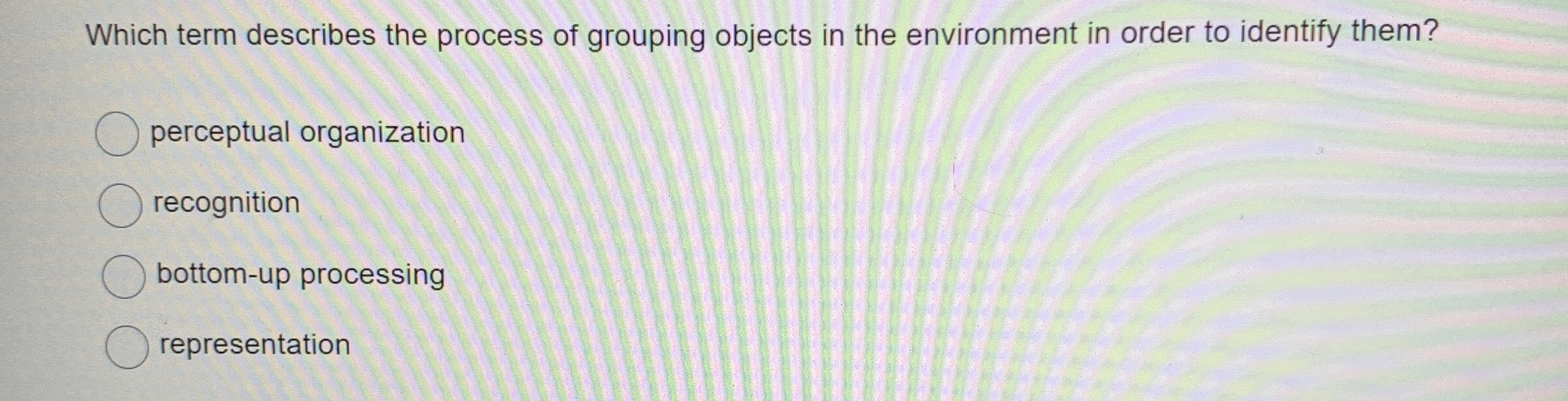 Solved Which term describes the process of grouping objects | Chegg.com