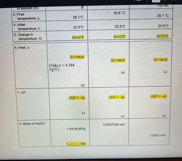 Solved Background Information Enthalpy (H) is the variable | Chegg.com