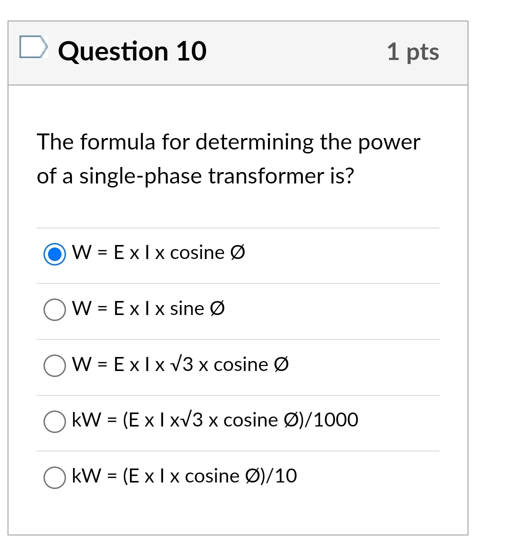 Solved Question 101 ﻿ptsThe formula for determining the | Chegg.com