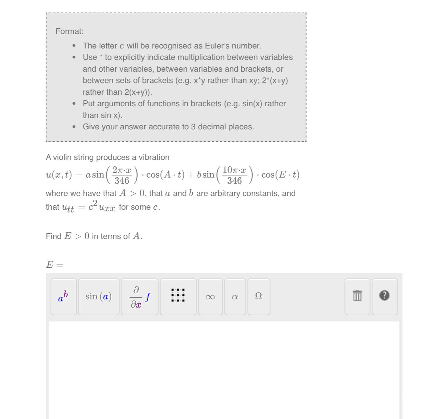 Solved Format:The letter e ﻿will be recognised as Euler's | Chegg.com