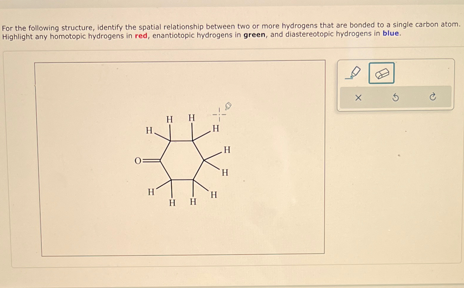 For the following structure, identify the spatial | Chegg.com