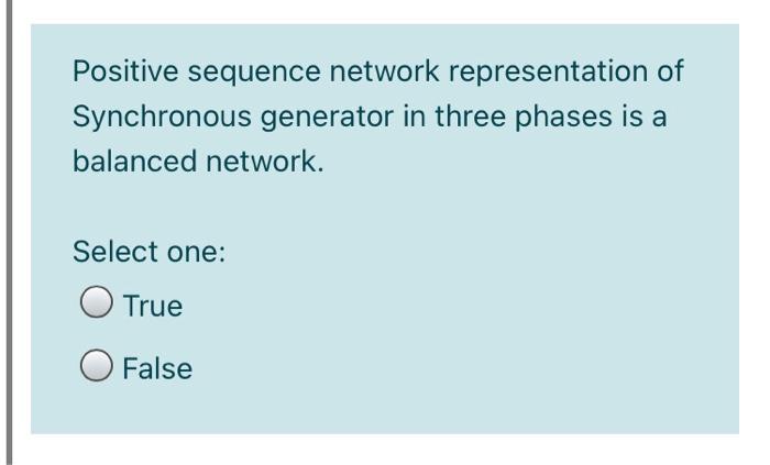 Solved Which sequence component of Synchronous Generator | Chegg.com