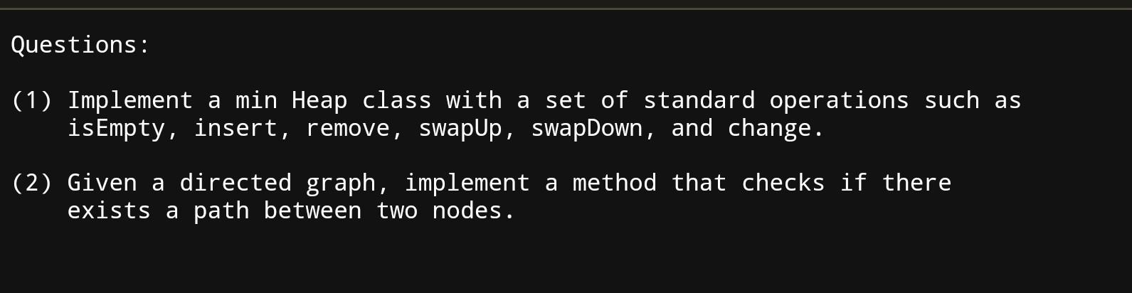 Solved Questions 1 Implement A Min Heap Class With A Set 8031