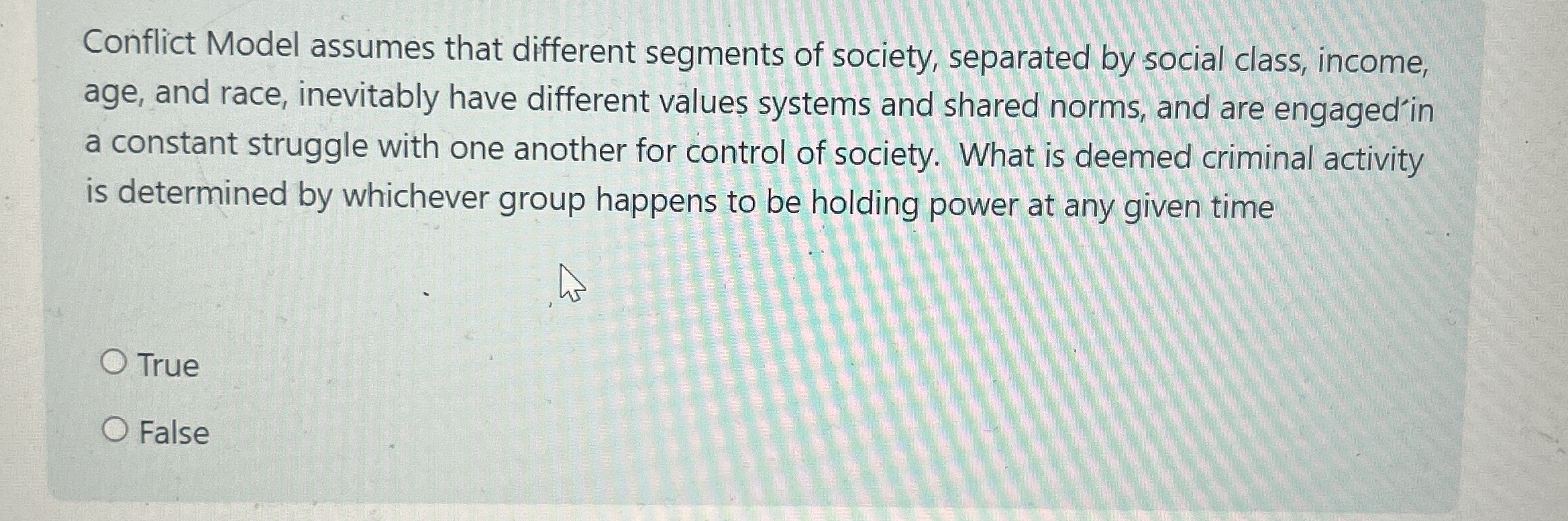 Solved Conflict Model assumes that different segments of | Chegg.com