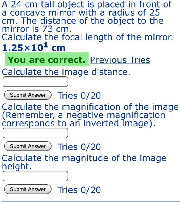Solved A 24 cm tall object is placed in front of a concave | Chegg.com