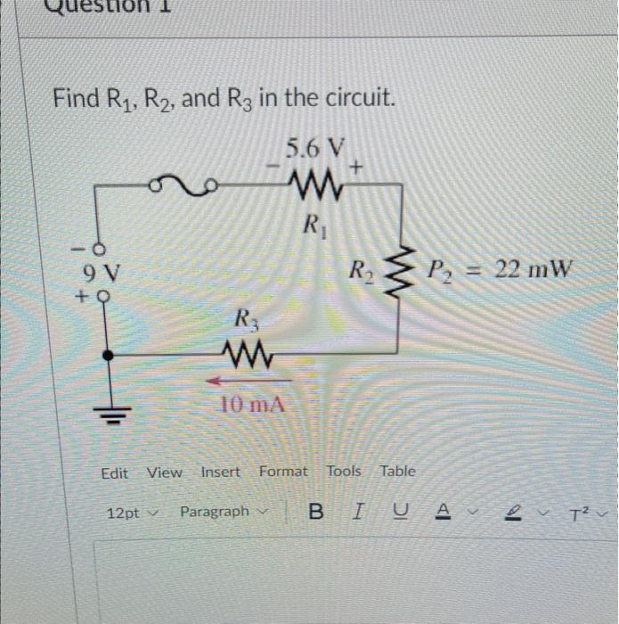Solved Find R1,R2, and R3 in the circuit. | Chegg.com