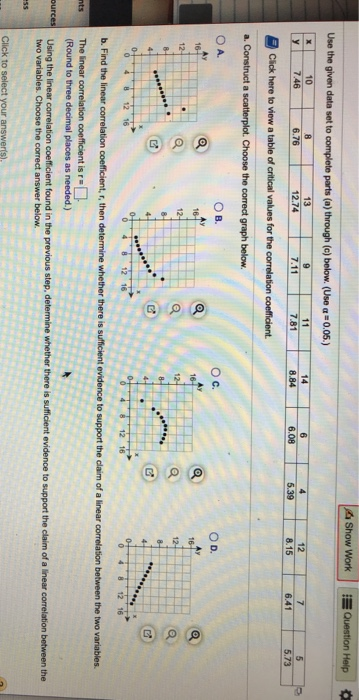 Solved Show Work Question Help Use The Given Data Set To