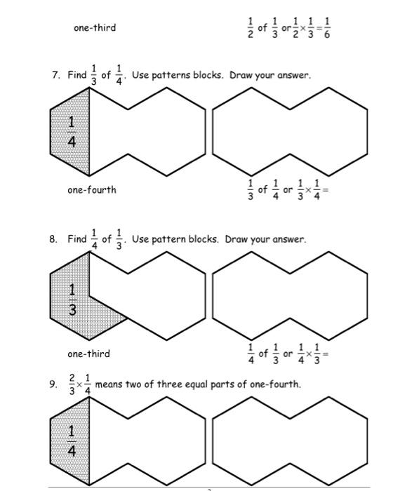 Solved please help with these fractions and pattern blocks.. | Chegg.com