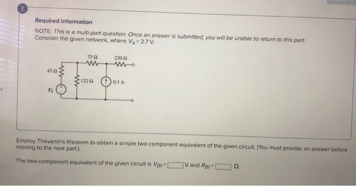 Solved Required information NOTE: This is a multi-part | Chegg.com