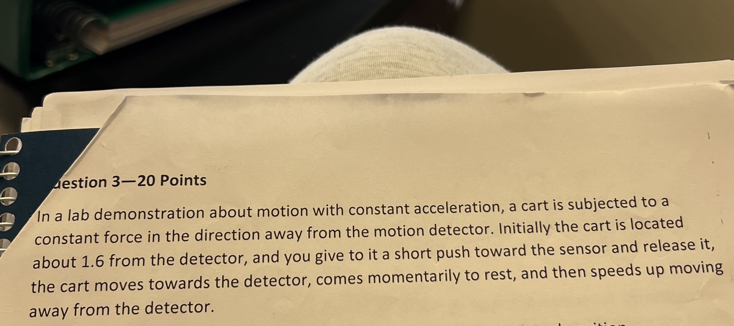 estion 3-20 ﻿PointsIn a lab demonstration about | Chegg.com