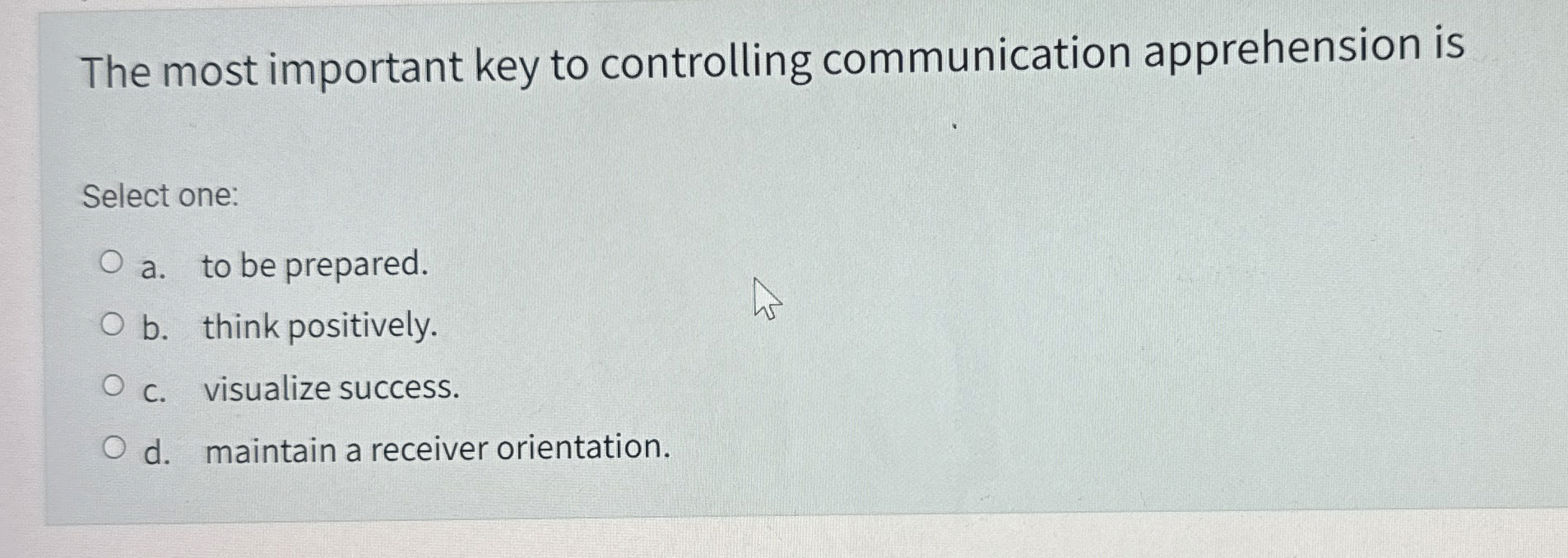 Solved The most important key to controlling communication | Chegg.com
