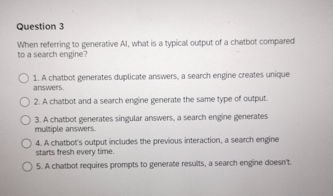 Solved Question 3When referring to generative Al, ﻿what is a | Chegg.com