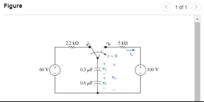 Solved Figure 1 of 1The switch in the circuit of has been in | Chegg.com