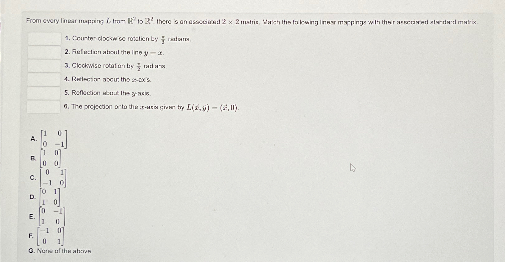 Solved From every linear mapping L ﻿from R2 ﻿to R2, ﻿there | Chegg.com