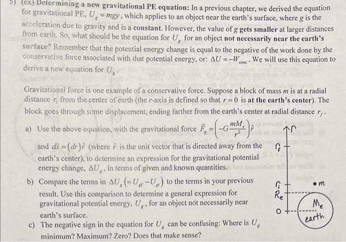 Solved gravitational PE equation: In a previous chapter, we | Chegg.com