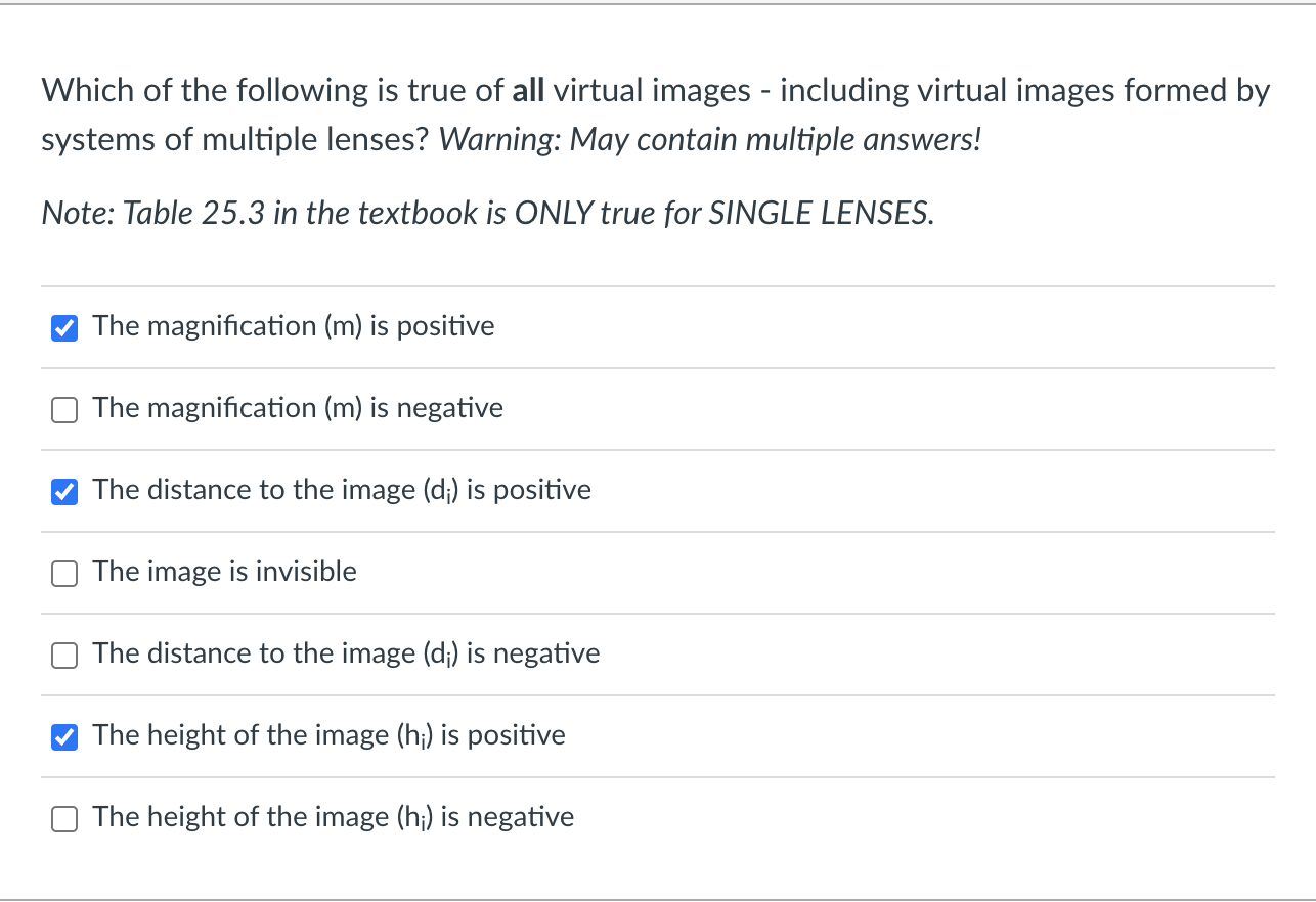 Solved Which of the following is true of all virtual images | Chegg.com