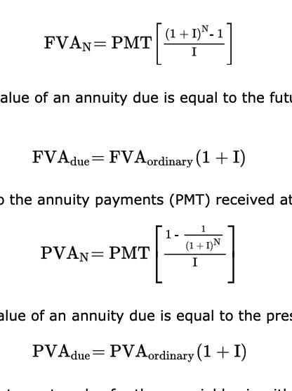 Solved FVAN=PMT[I(1+I)N−1] alue of an annuity due is equal | Chegg.com
