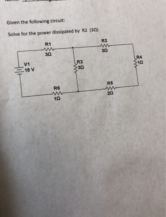 Solved Given the following circuit: Solve for the power | Chegg.com