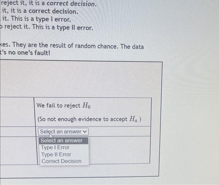 Solved What Can Go Wrong: Two Types of Errors Statistical | Chegg.com