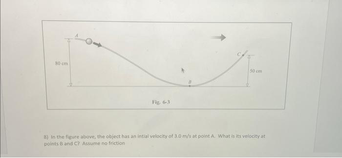 Solved 8) In the figure above, the object has an intial | Chegg.com