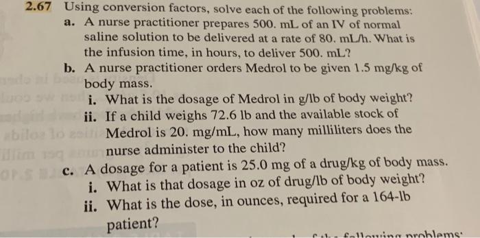 Solved using conversion factors, solve each of the | Chegg.com