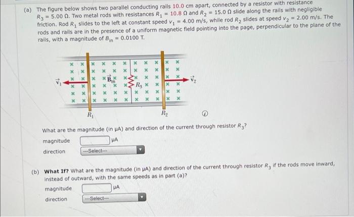 Solved (a) The figure below shows two parallel conducting | Chegg.com
