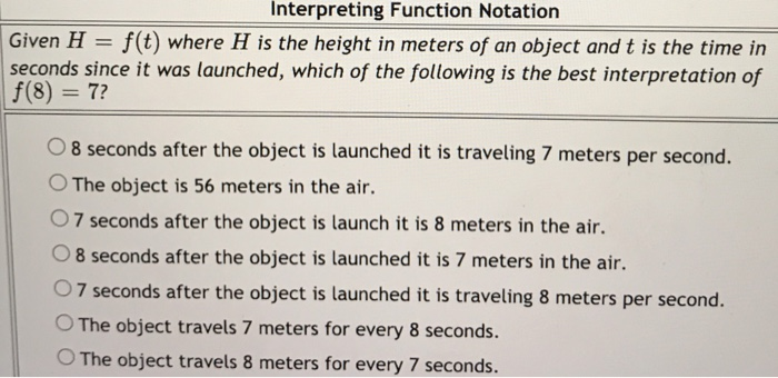 Solved Interpreting Function Notation Given H = f(t) where H | Chegg.com