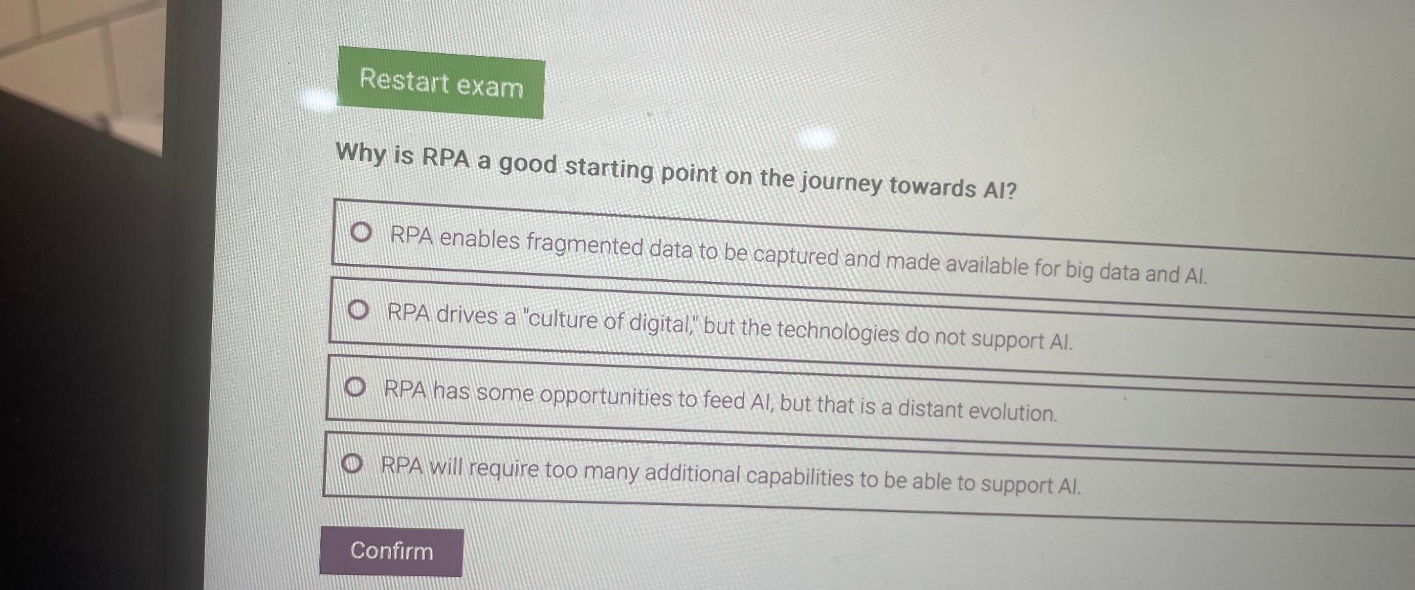 Solved Why is RPA a good starting point on the journey | Chegg.com Solved Why is RPA a good starting point on the journey | Chegg.com