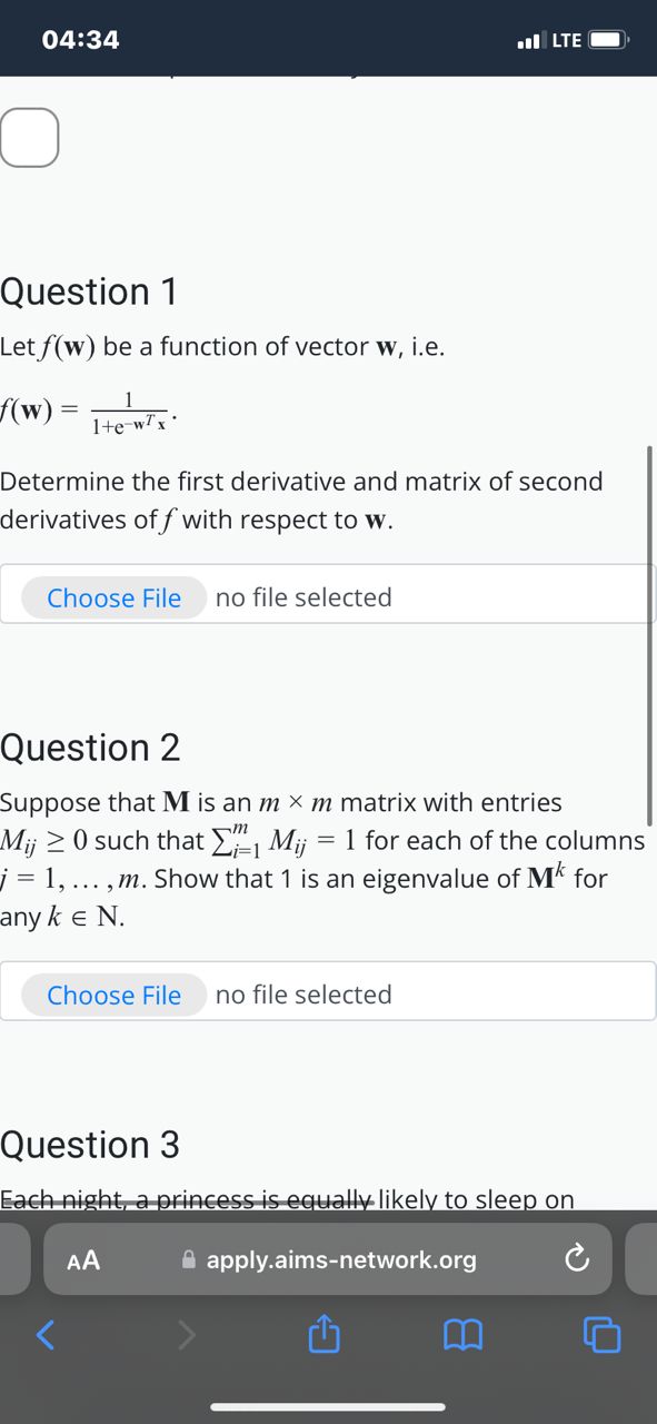 Question 1Let f(w) ﻿be a function of vector w, | Chegg.com