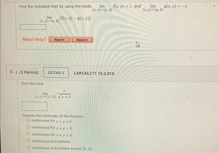 Solved Find the indicated limit by using the limits | Chegg.com