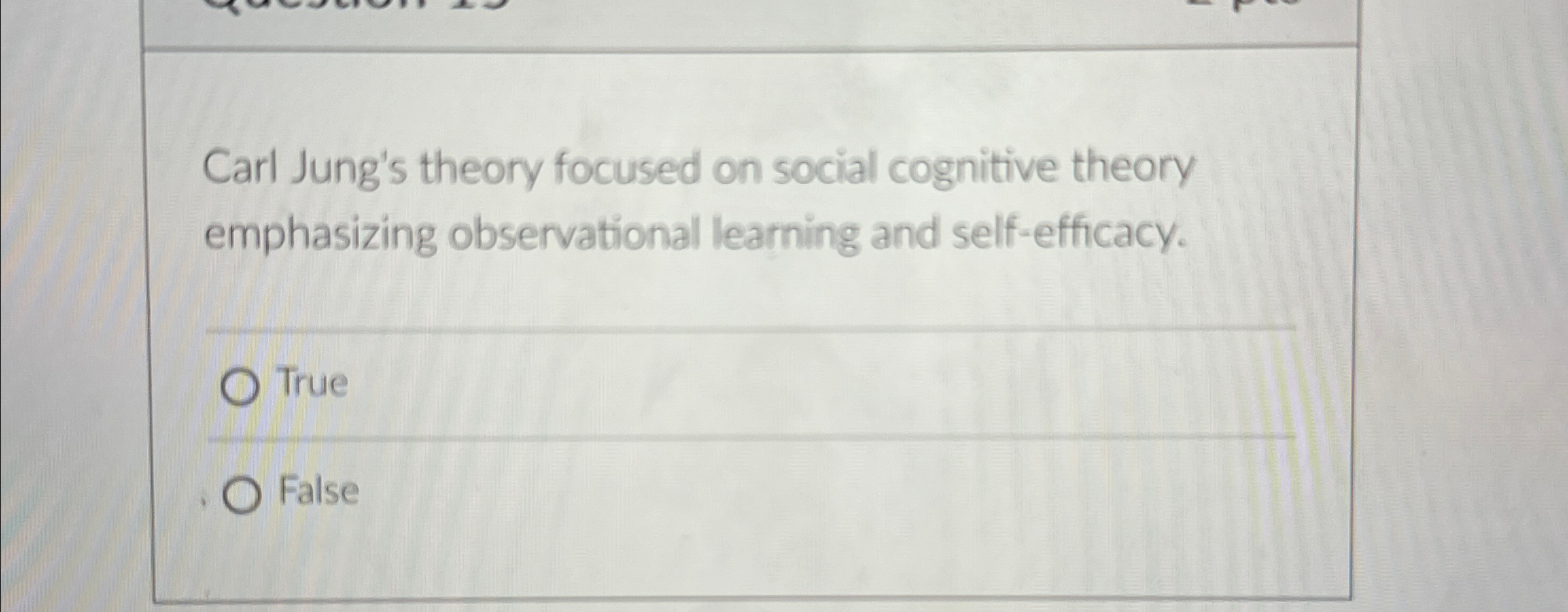 Solved Carl Jung's theory focused on social cognitive theory | Chegg.com
