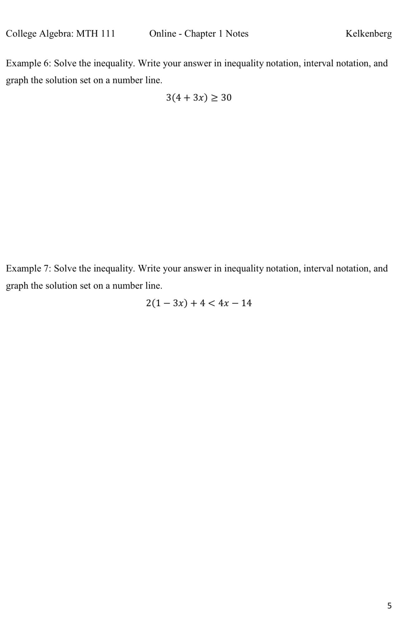 Solved College Algebra: MTH 111Online - ﻿Chapter 1 | Chegg.com