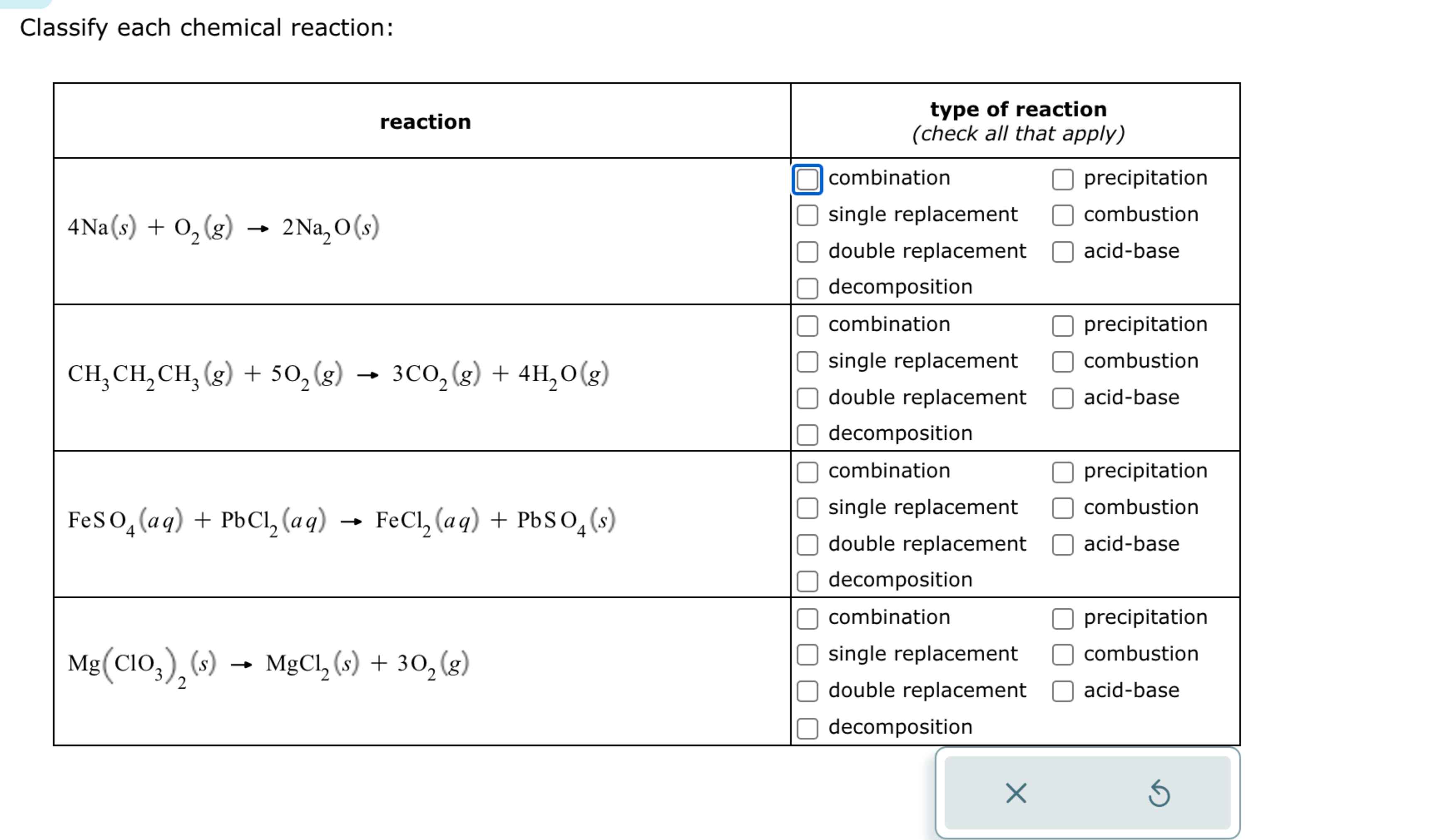 Solved Classify each chemical | Chegg.com