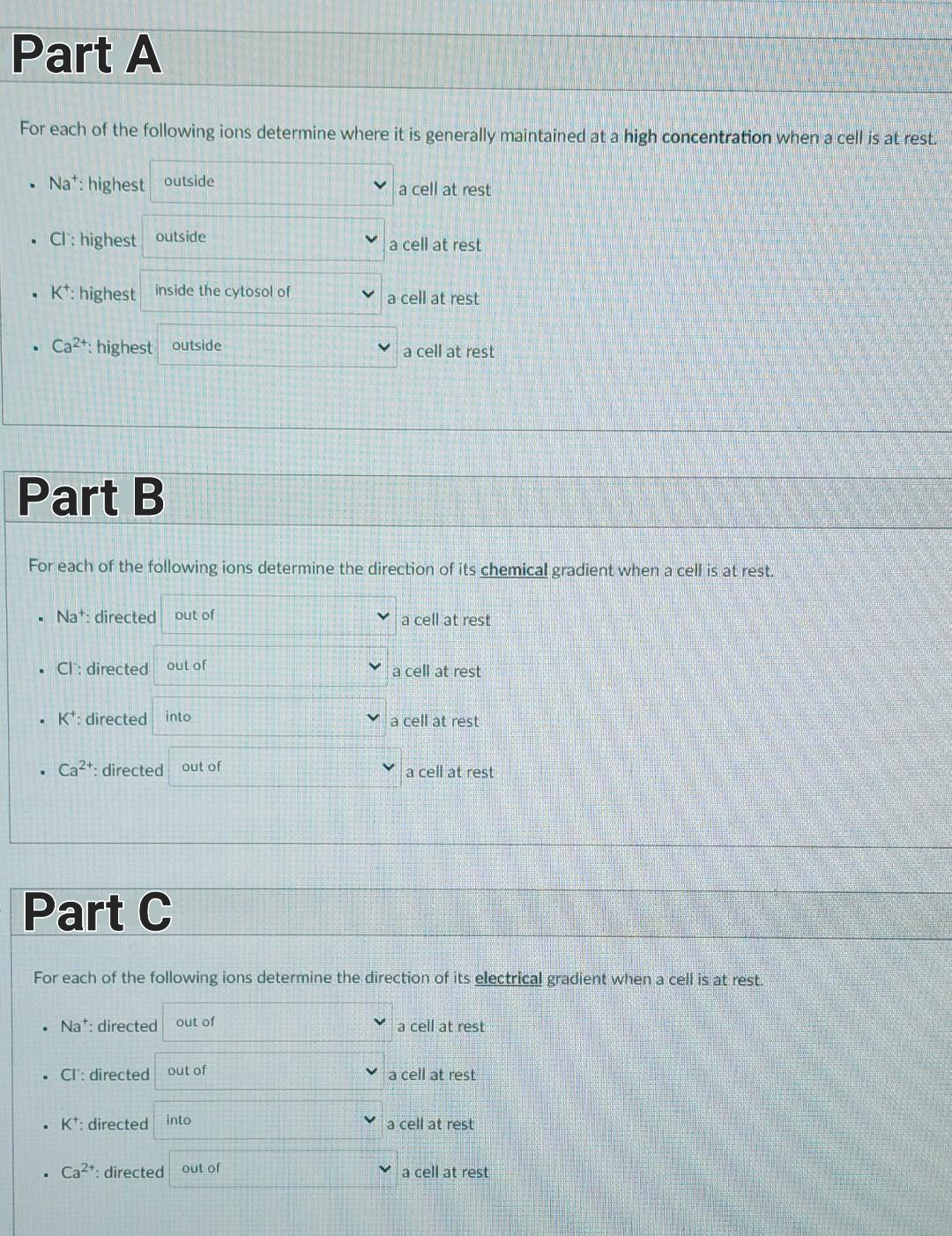 Solved For each of the following ions determine where it is | Chegg.com