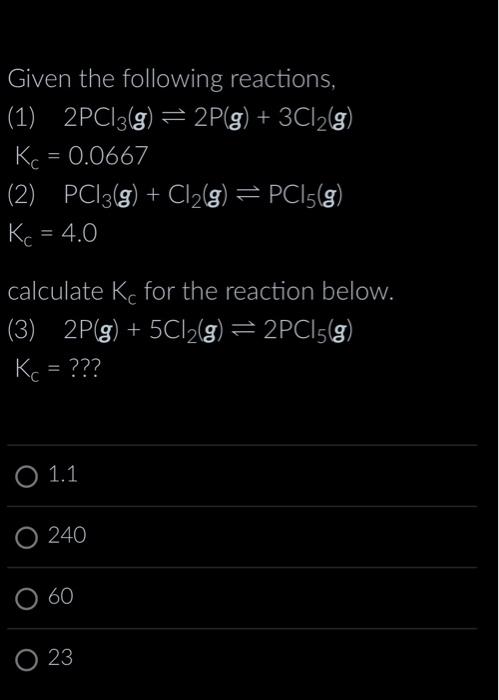 Solved Given the following reactions, (1) | Chegg.com