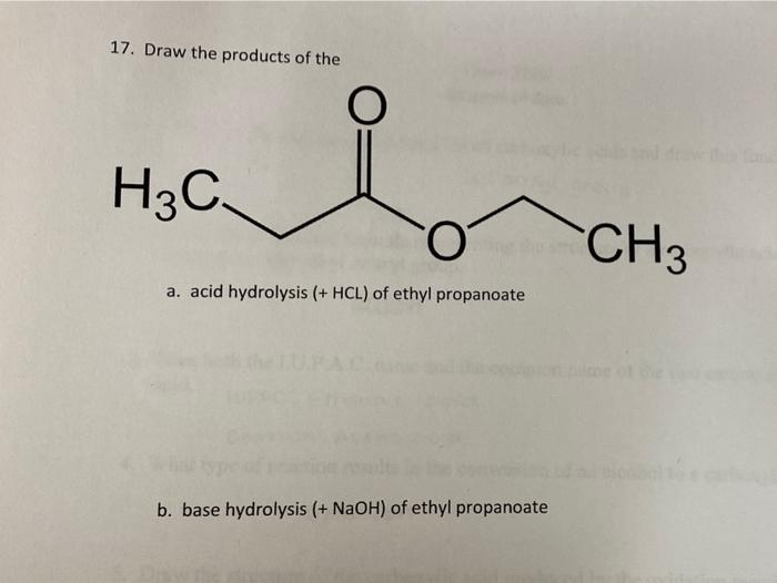 Solved 17. Draw the products of the О i H3C. CH3 a. acid | Chegg.com