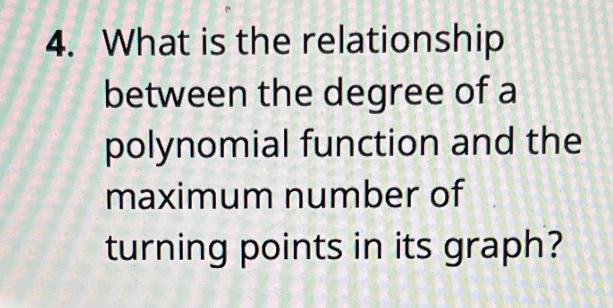 Solved What is the relationship between the degree of a | Chegg.com