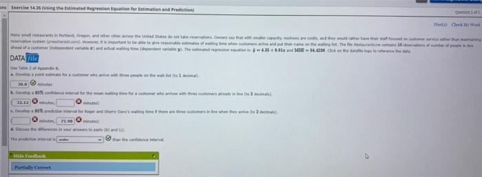 Solved ons Exercise 14.35 (Using the Estimated Regression | Chegg.com