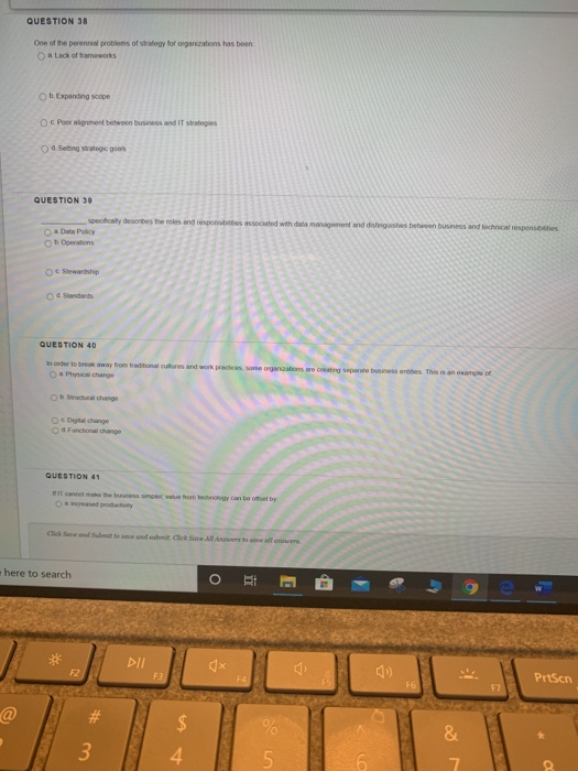 Solved QUESTION 38 One of the perennial problems of strategy | Chegg.com